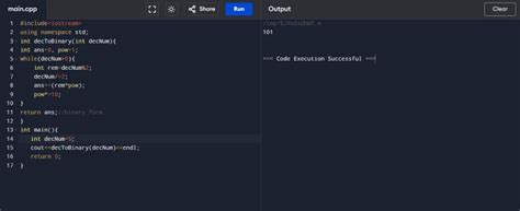 Binary Decimal Cplusplus Codingjourney Techskills