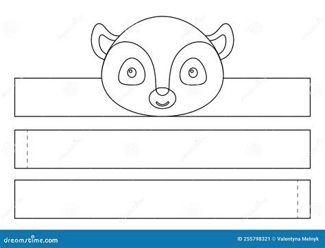 Printable Lemur Paper Crown Diy Cut Party Ribbon Template For Birthday