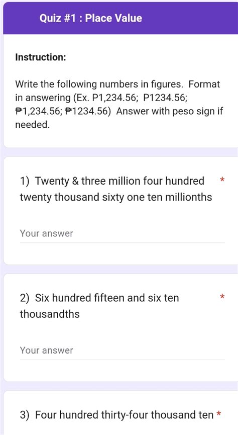 Quiz Place Value Instruction Write The Studyx