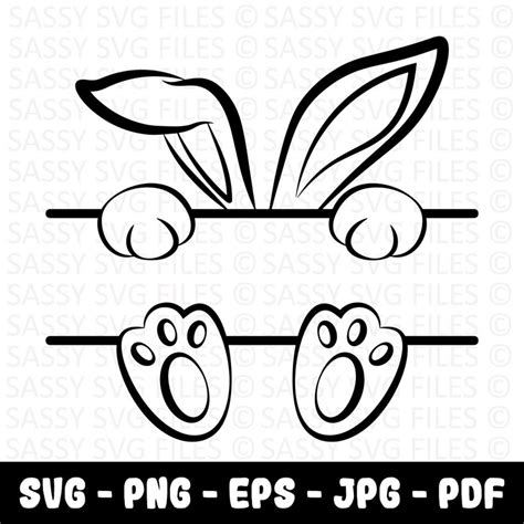 Bunny Ears And Feet Svg Png Easter Bunny Svg Png Eps  Pdf