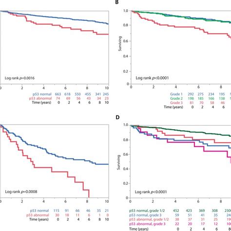 Ccc Stage‐stratified Kaplan‐meier Survival Analyses A Abnormal P53