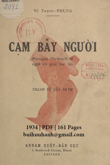 Cạm Bẫy Người Nxb An Nam 1934 Vũ Trọng Phụng 161 Trang Thư Viện