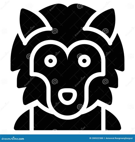 Werewolf Avatar Role Character Bust Icon Halloween Party Stylish