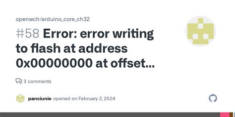 Error Error Writing To Flash At Address 0x00000000 At Offset 0x00000000 · Issue 58 · Openwch
