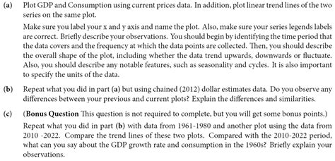 Solved Problem 2 We Will Look At Gdp Data Tabulated Using