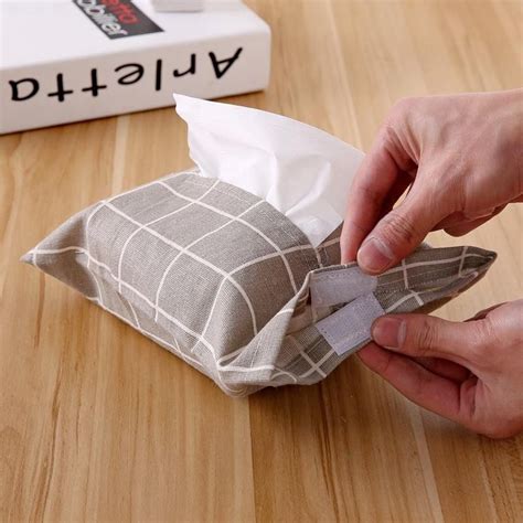 Cotton And Linen Paper Towel Set Cloth Tissue Box Bag 03 Tissue