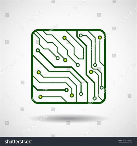 Cpu Microprocessor Microchip Circuit Board Vector Stock Vector Royalty Free