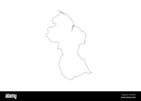 Guyana Map Outline Vector Illustration Stock Vector Image Art Alamy