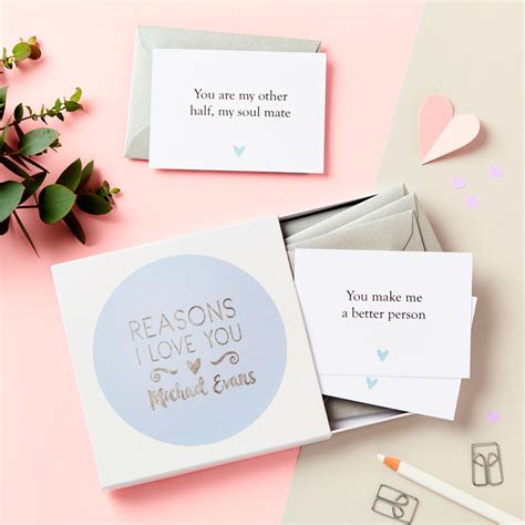 Personalised Reasons I Love You Foiled Notes Martha Brook