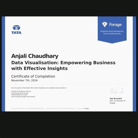 Anjali Chaudhary On Linkedin 😊i Just Completed Tata Groups Data