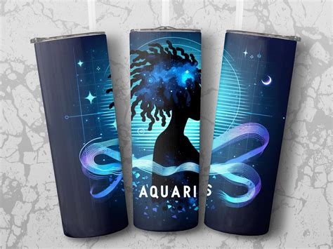 Aquarius Zodiac Black Woman Star Sign Black Girl Celestial 20oz Skinny