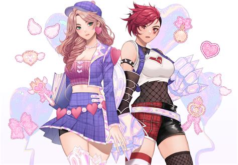 Caitlyn Vi Heartthrob Caitlyn And Heartache Vi League Of Legends Drawn By Twillpinkngab
