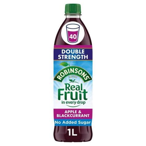 Robinsons Real Fruit Apple And Blackcurrant Double Strength No Added