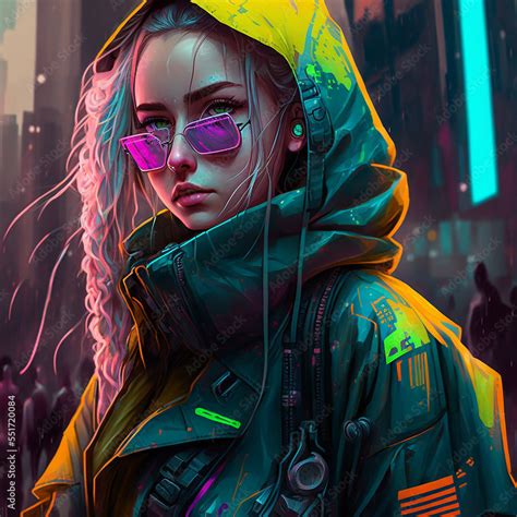 Ai Generated Cyberpunk Female Created Using Ai Generative Stock Illustration Adobe Stock