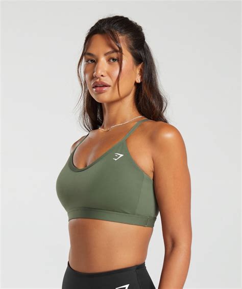 Gymshark V Neck Sports Bra Core Olive Gymshark