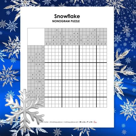 Snowflake Nonogram Puzzle Math Love