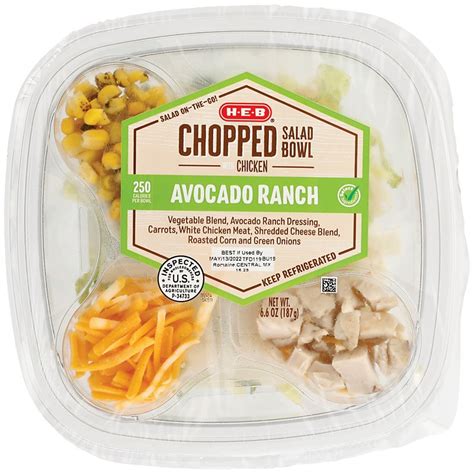 H E B Chopped Salad Bowl Avocado Ranch Shop Ready Meals And Snacks At