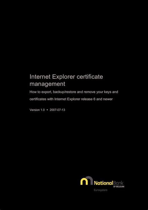 Pdf Internet Explorer Certificate Management · Internet Explorer Certificate Management 12