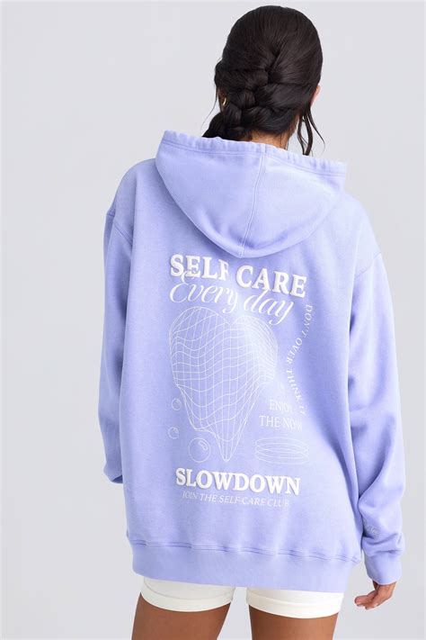 Oversized Hoodie In Periwinkle Oh Polly