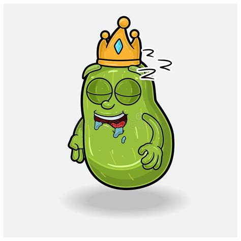 Pear Fruit Mascot Character Cartoon With Sleep Expression Stock Vector