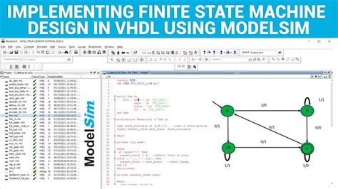 How To Implement Finite State Machine Design In Vhdl Using Modelsim Youtube