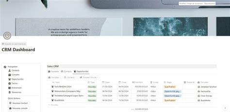 Crm Dashboard Notion Template