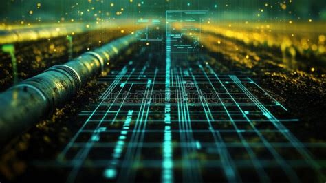 A Detailed View Of A Moisture Sensor Connected To An Irrigation