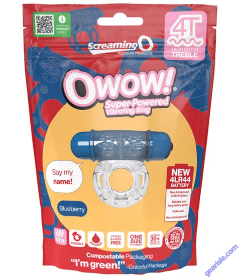 Buy Screaming O 4t Owow Vibrating Blueberry Bullet Cock Ring 5 Speeds