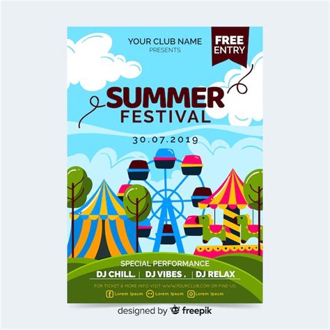 음악 축제 파티 포스터 또는 전단지 템플릿 무료 벡터