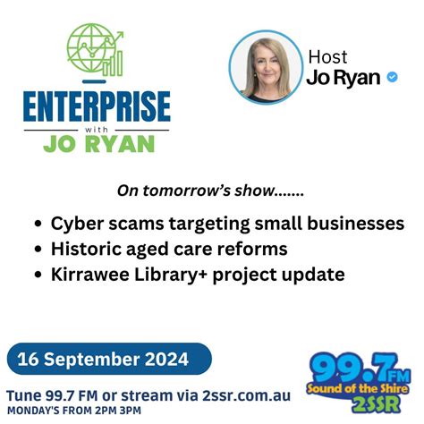 Enterprise With Jo Ryan 🎙️ Coming Up On Enterprise With Jo Ryan Tomorrow 🎙️ Weve Got An
