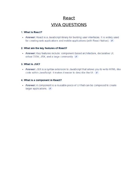 React Viva Questions Pdf