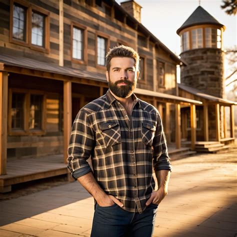 Rugged Man In Rustic Setting