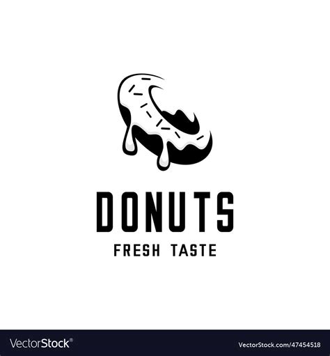 Donuts Black Royalty Free Vector Image Vectorstock
