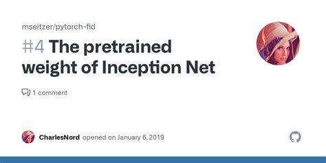 The Pretrained Weight Of Inception Net Issue 4 Mseitzer Pytorch