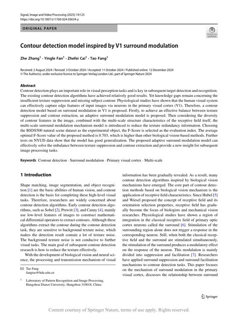 Contour Detection Model Inspired By V1 Surround Modulation