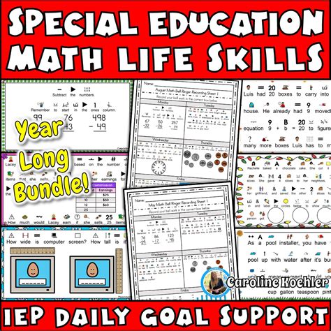 Math Special Education Curriculum Life Skills Year Long Life Skills