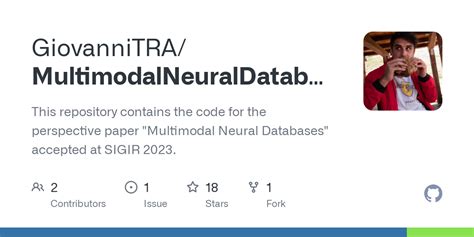 Github Giovannitramultimodalneuraldatabases This Repository Contains The Code For The