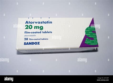 A Box Of 28 20mg Film Coated Atorvastatin Lipitor Statin Tablets