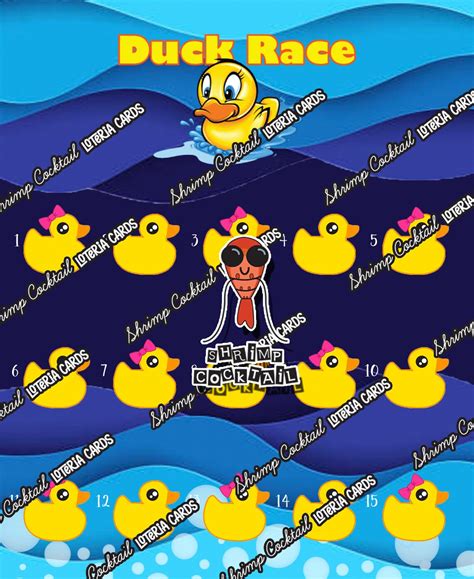 Bingo Board Card Group Play Digital Duck Race Etsy