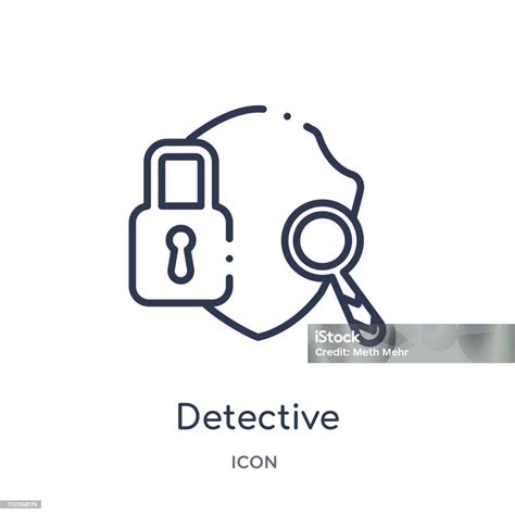 Vetores De Ícone Linear Do Detetive Da Coleção Do Esboço Do Gdpr Linha