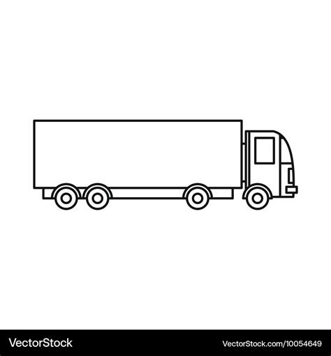 Truck Icon Outline Style Royalty Free Vector Image