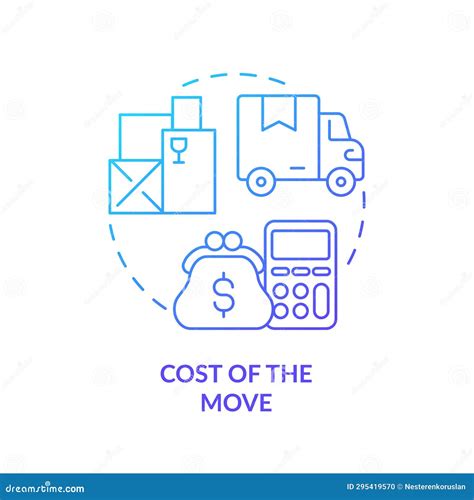 2d Simple Thin Linear Cost Of The Move Gradient Icon Stock Illustration Illustration Of Design