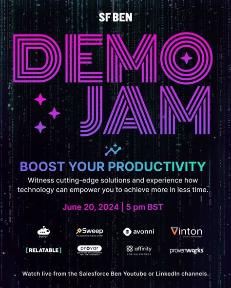 Sweep On Linkedin ⚡️ Today Is The Day ⚡️ Its The Salesforce Ben Demo Jam On Productivity …