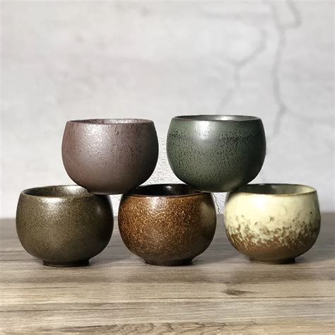 크리에이티브 거친 도자기 골동품 열 머그잔 세라믹 레트로 차 컵 커피 텀블러 사무실 식수 쿵푸 음료 용기찻잔