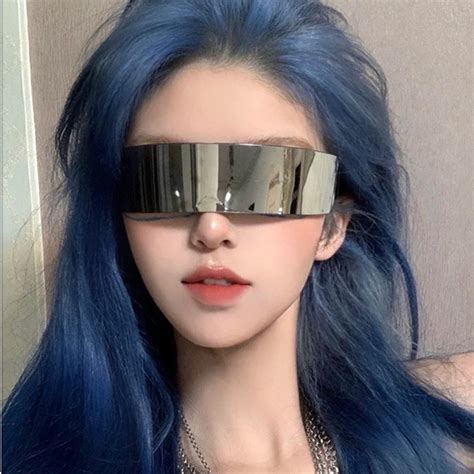 Futuristic Futuristic Cyclops Cyber Visor Sunglasses Men Women Narrow