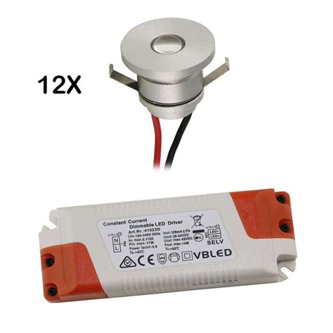 Mini Spots Led Aluminium Mini Inbouwspot Set Van Met Dimbare Voedingseenheid