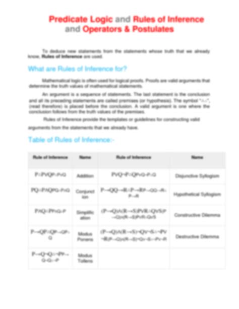 solution discrete mathematics predicate logic rules of inference