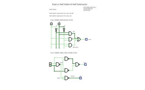 Circuitverse Expt 4 Half Adder And Half Subtractor