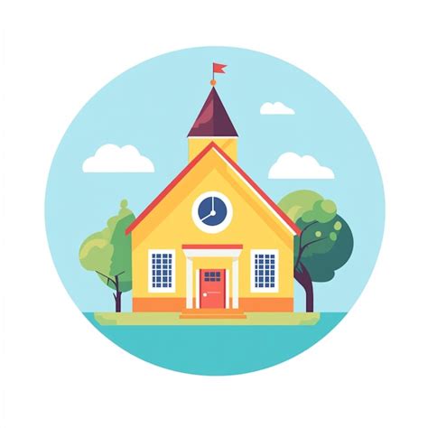 School Building Icon Premium Ai Generated Image