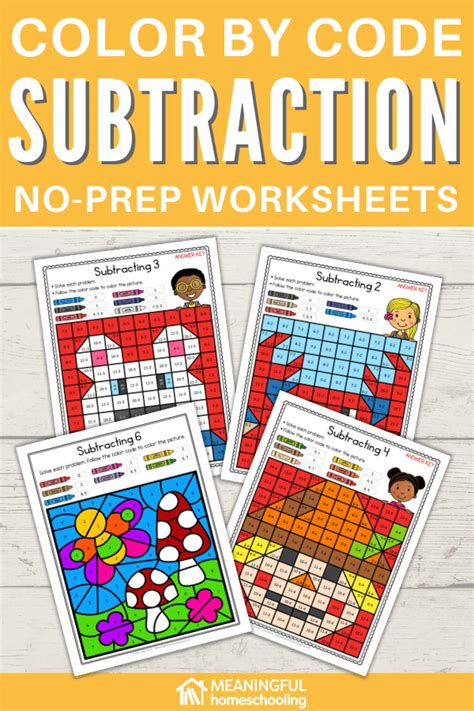 Subtraction Coloring Worksheets For Grade 1
